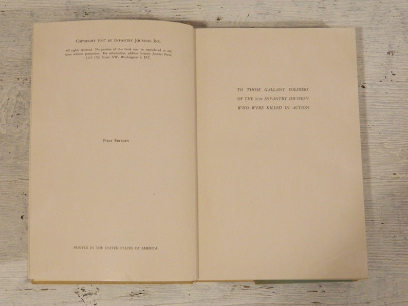 The 91st Infantry Division in World War II 1947 First Edition Vintage ...