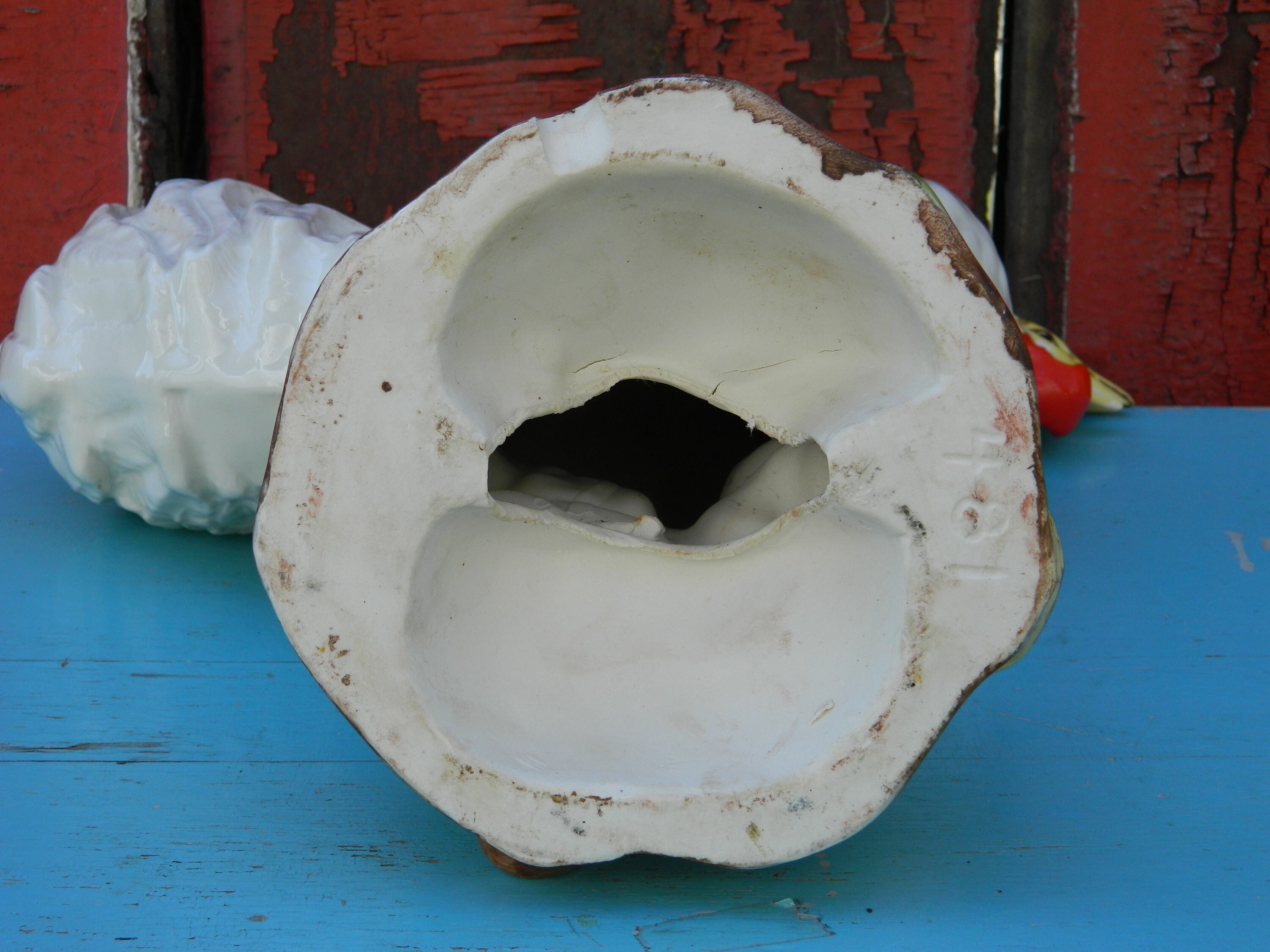 Vintage Large Ceramic Rooster 16 Tall Big Hen Chicken Figurine Statue ...