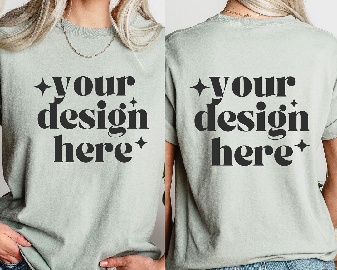 Front and Back Comfort Colors Bay Mockup, Backside Mockup, Front Back ...