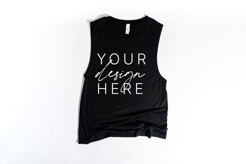 Bella Canvas Muscle Tank Mockup Black 8803 Womens Muscle - Etsy