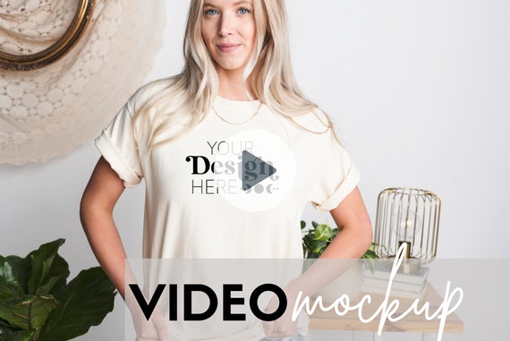 Comfort Colors Ivory Model Video Mockup Boho Mockup Boho - Etsy