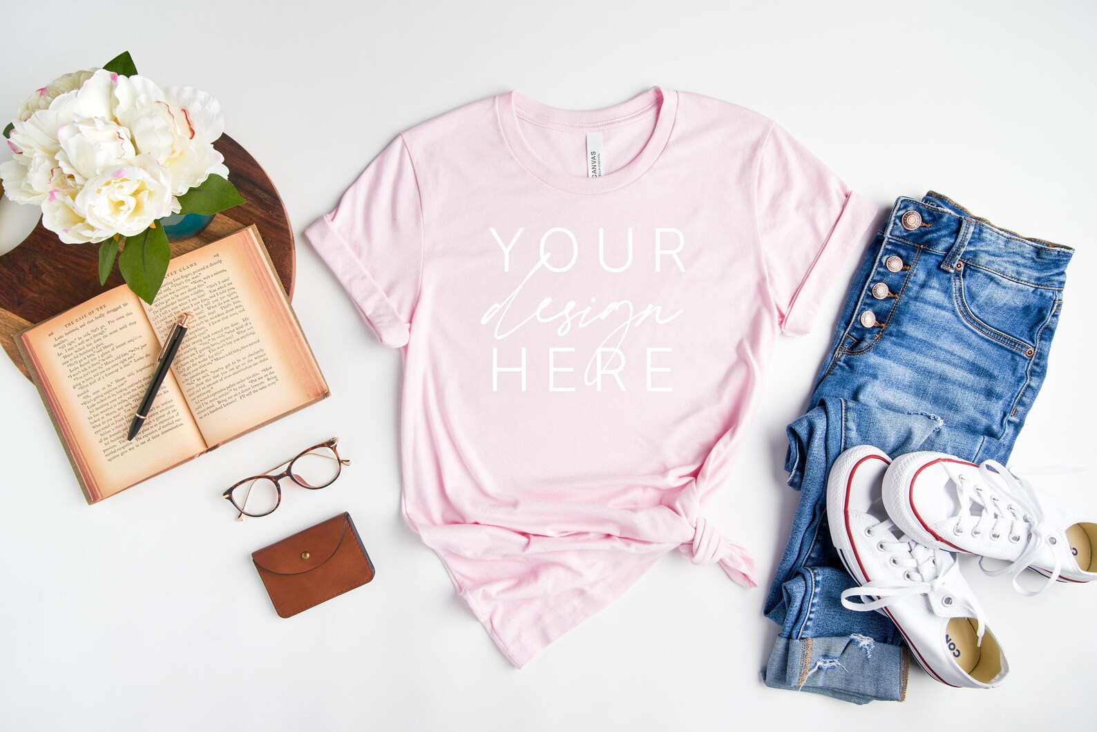 Bella Canvas 3001 Soft Pink Mockup Soft Pink T Shirt Mockup | Etsy