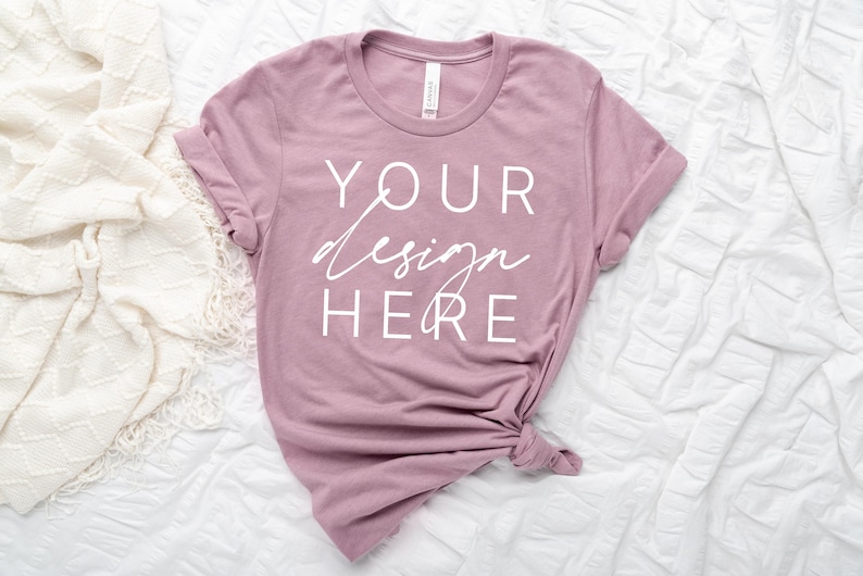 Bella Canvas 3001 Heather Orchid Mockup 3001 Mockup Flat - Etsy