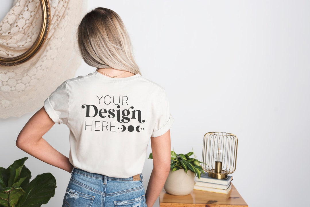 3001 Mockup Back of Shirt | Modeled Shirt Mockup | 3001 Back | 3001 ...