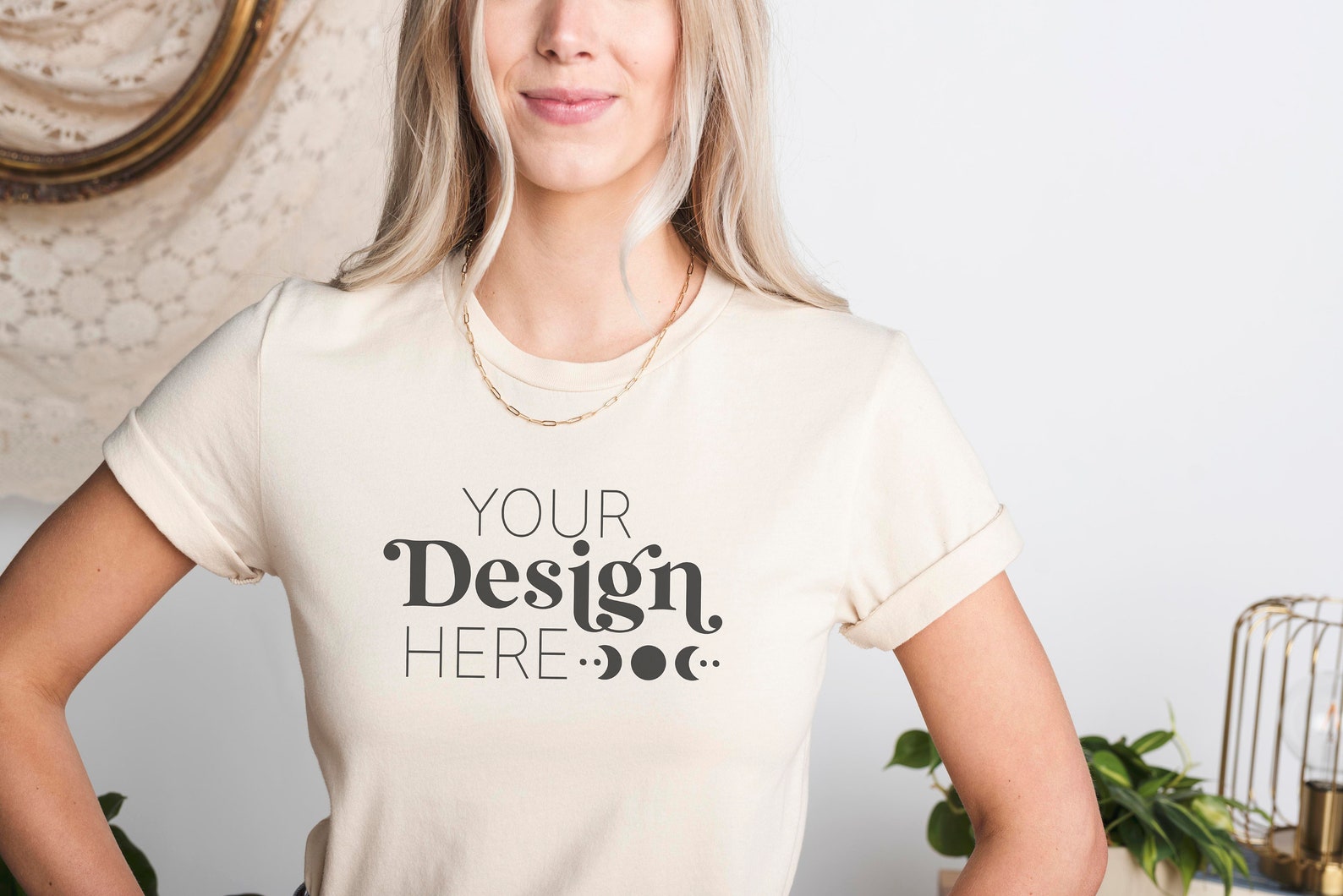 3001 Mockup Soft Cream | Model Mockups | Modeled Shirt Mockup | Boho ...