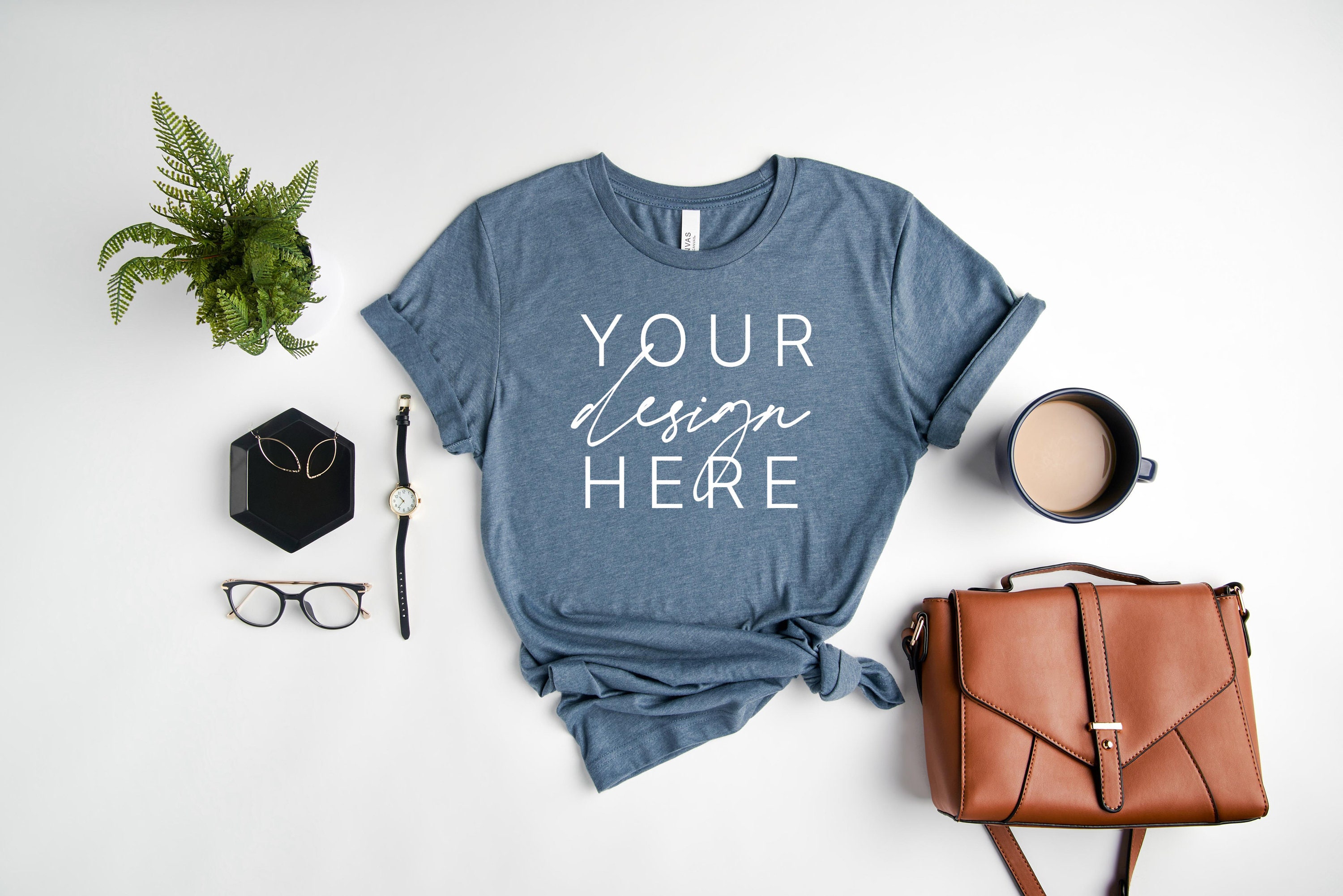 Bella Canvas 3001 Heather Slate Mockup Heather Slate Shirt | Etsy