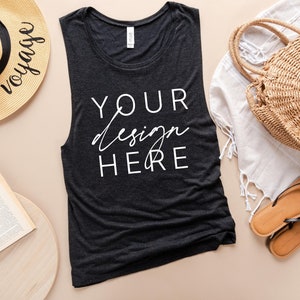 8803 Mockup | Muscle Tank Mockup | Beach Shirt Mockup | Women’s Flowy ...