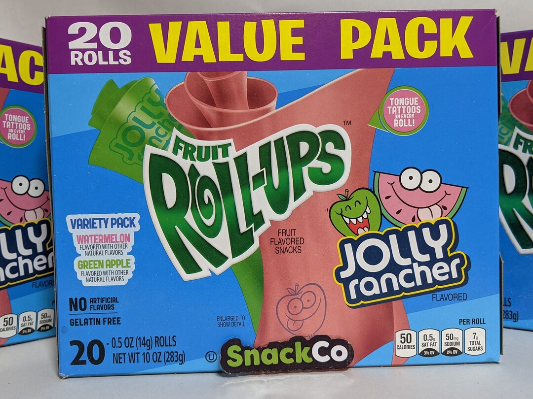 Jolly Rancher Fruit Roll Ups Watermelon & Green Apple Flavour - Etsy UK