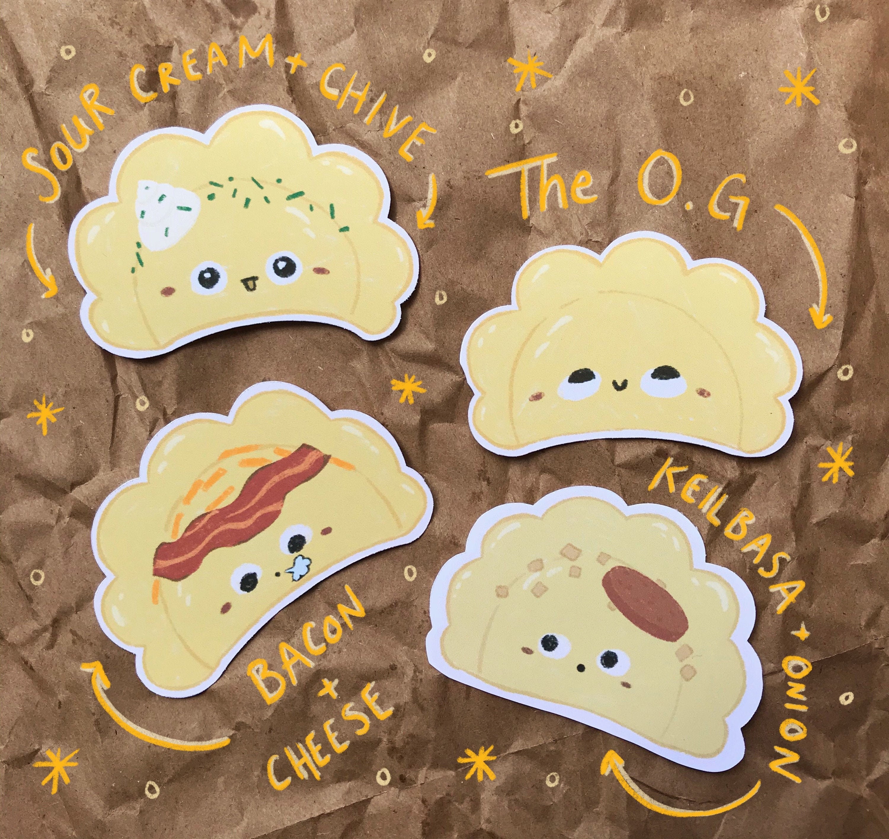 Pierogi Stickers | Vinyl Weatherproof Decal Sticker | Cute Kawaii ...