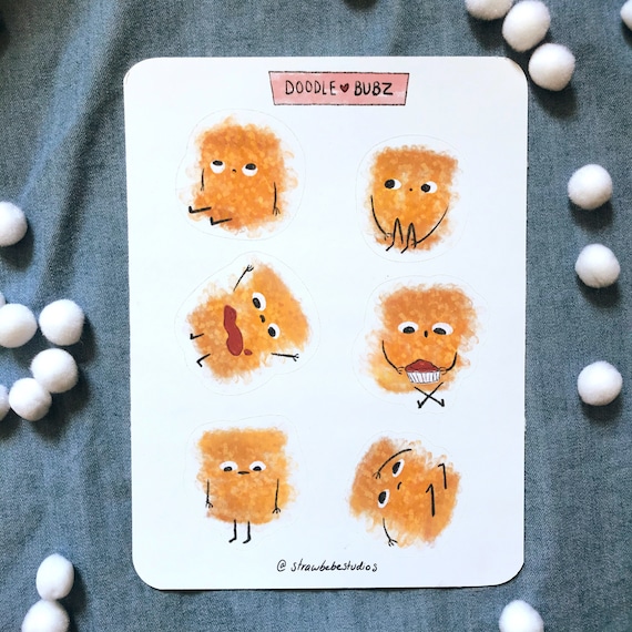 Doodle Bubz Tater Tot Sticker Sheet Sticker Set Stickers - Etsy