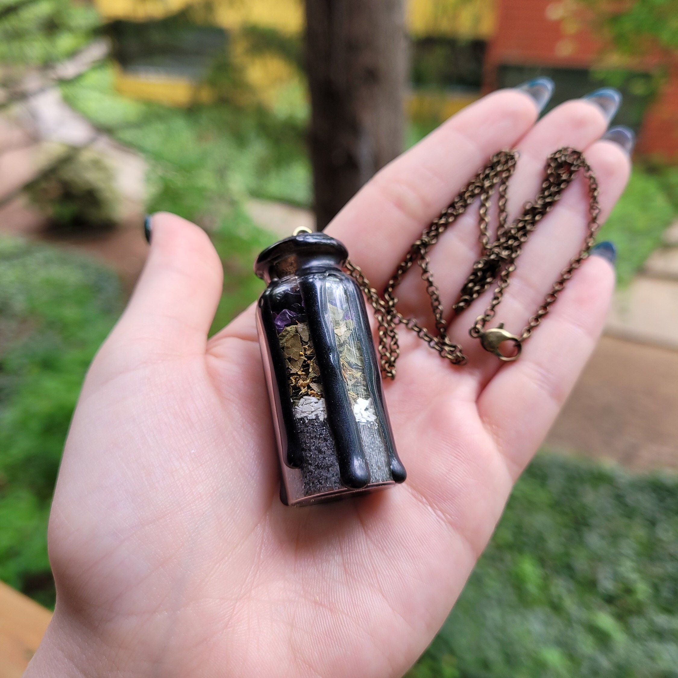 Protection Spell Jar Necklace - Etsy