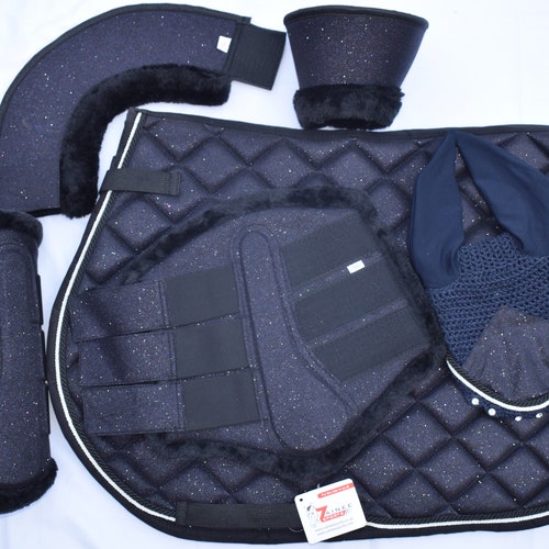 Red Saddle Pad Fly Veil Brushing Boots and Bell Boots - Etsy