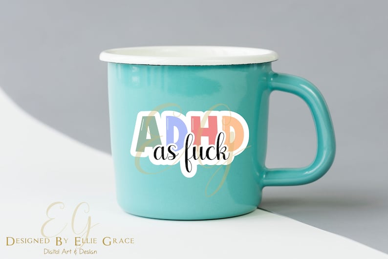 ADHD PNG, Digital Download, Sticker Design, ADHD Sticker, Neurospicy ...