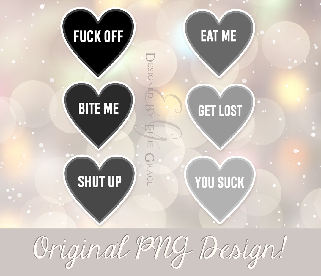 Goth Valentine Heart PNG, Digital Download, Sticker Design, Candy ...
