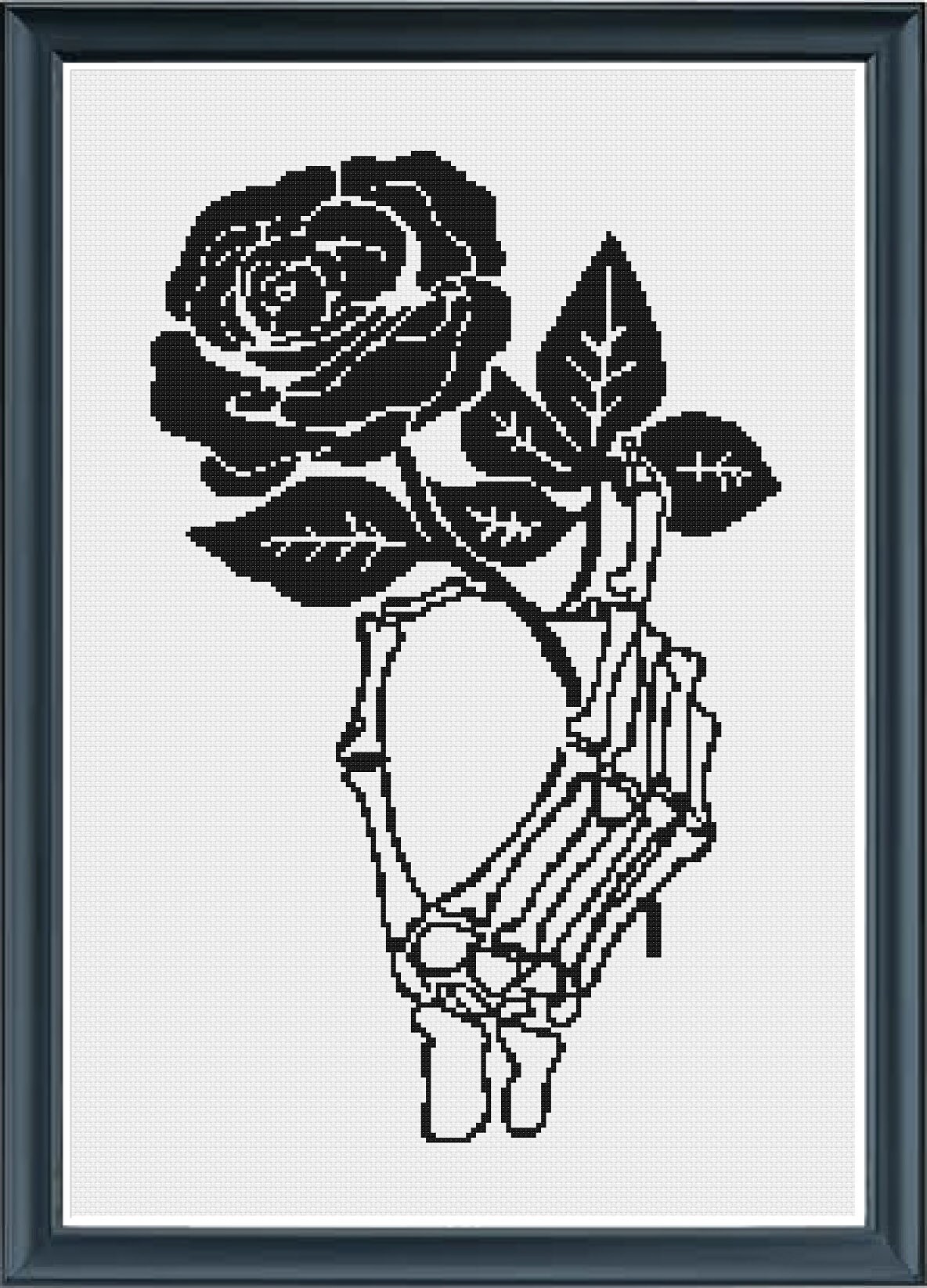 Rose Skeleton Hand Cross Stitch Pattern / Instant PDF Download - Etsy