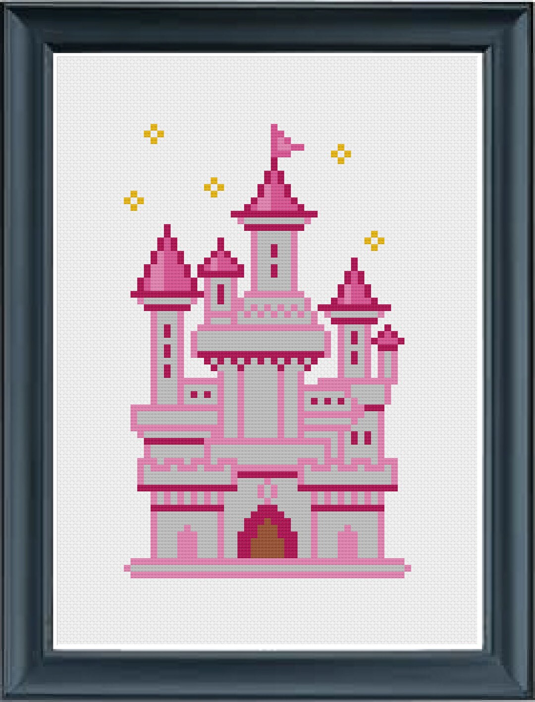 Pink Princess Castle Cross Stitch Pattern / Instant Download - Etsy