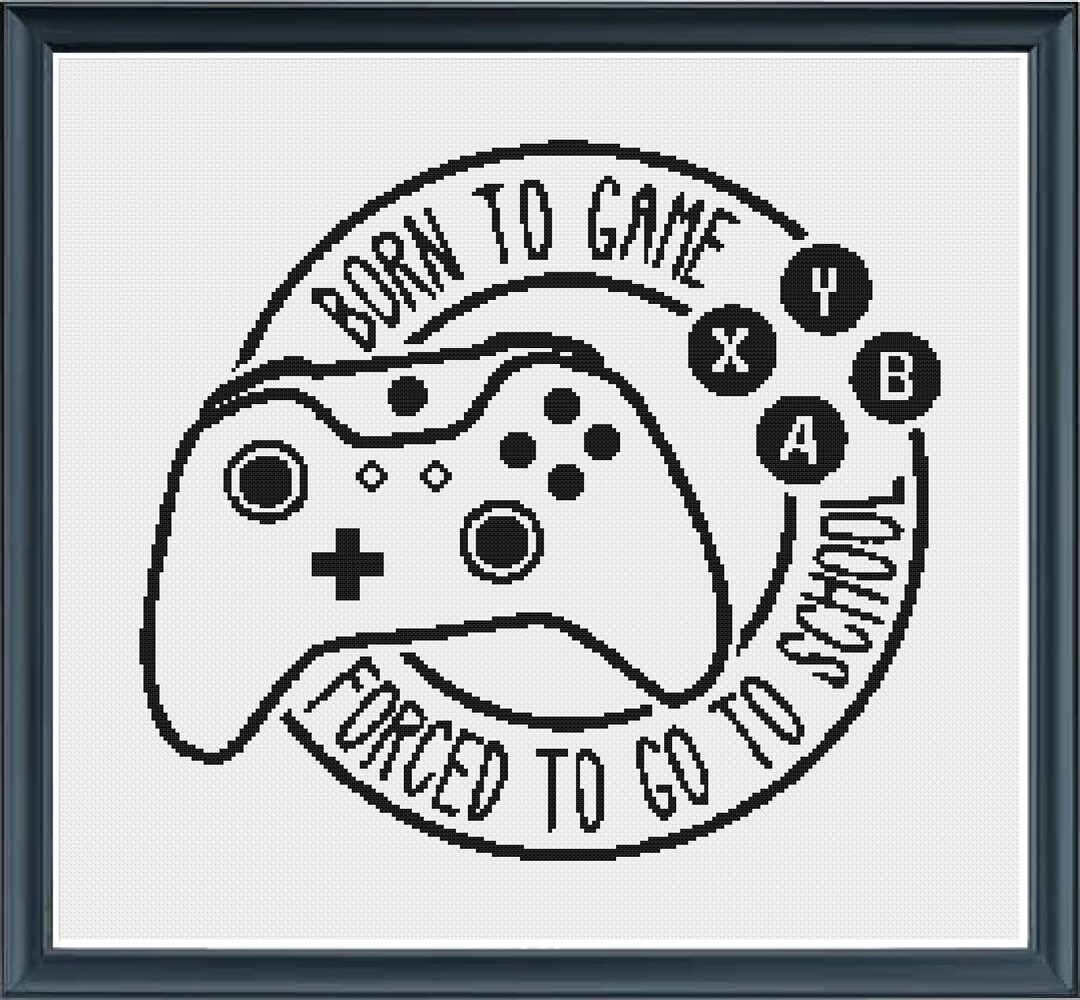 Xbox Cross Stitch Pattern/instant PDF Download/born to Game Forced to ...