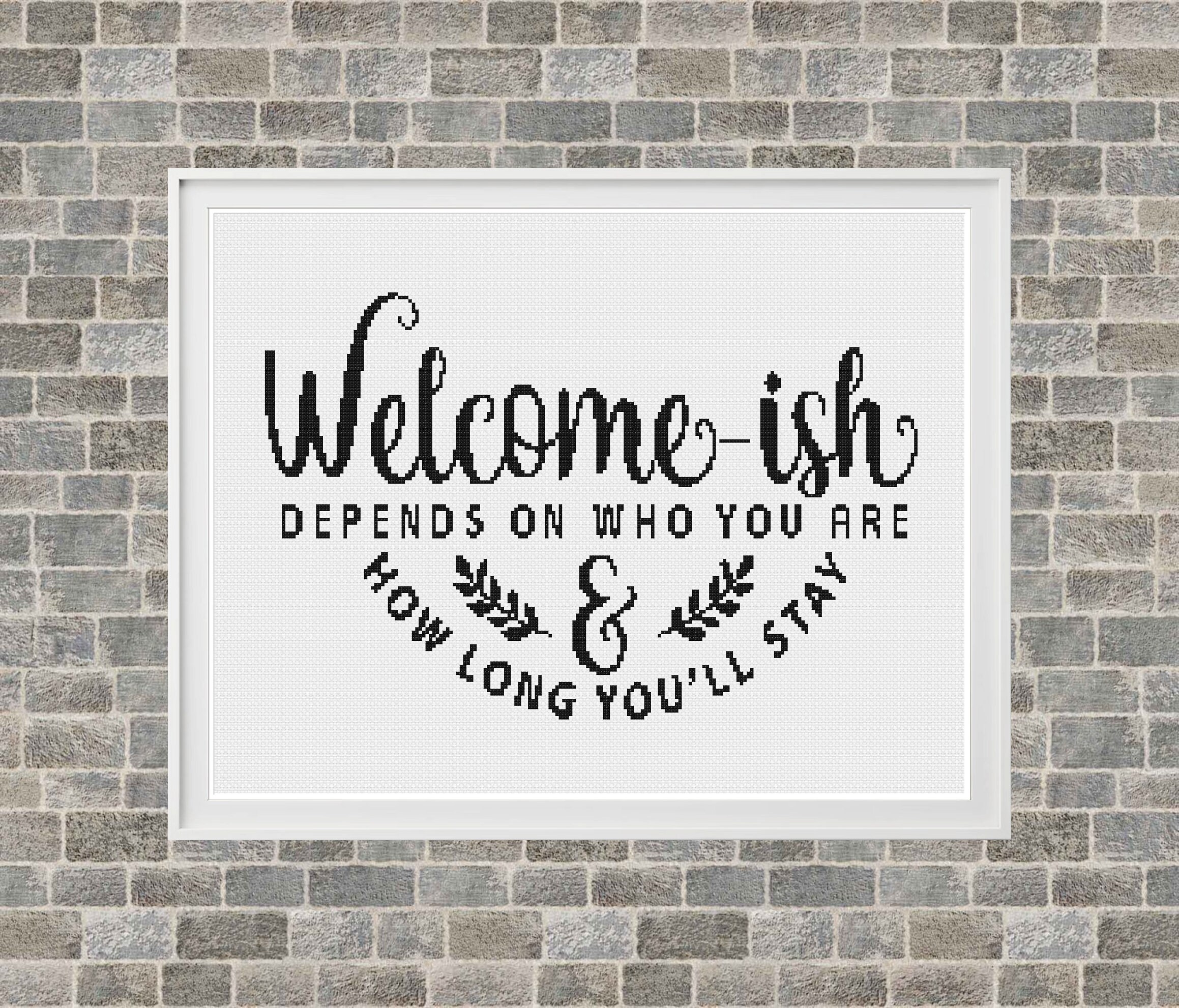 Welcome - Ish Quote Cross Stitch Pattern / Instant PDF Download - Etsy