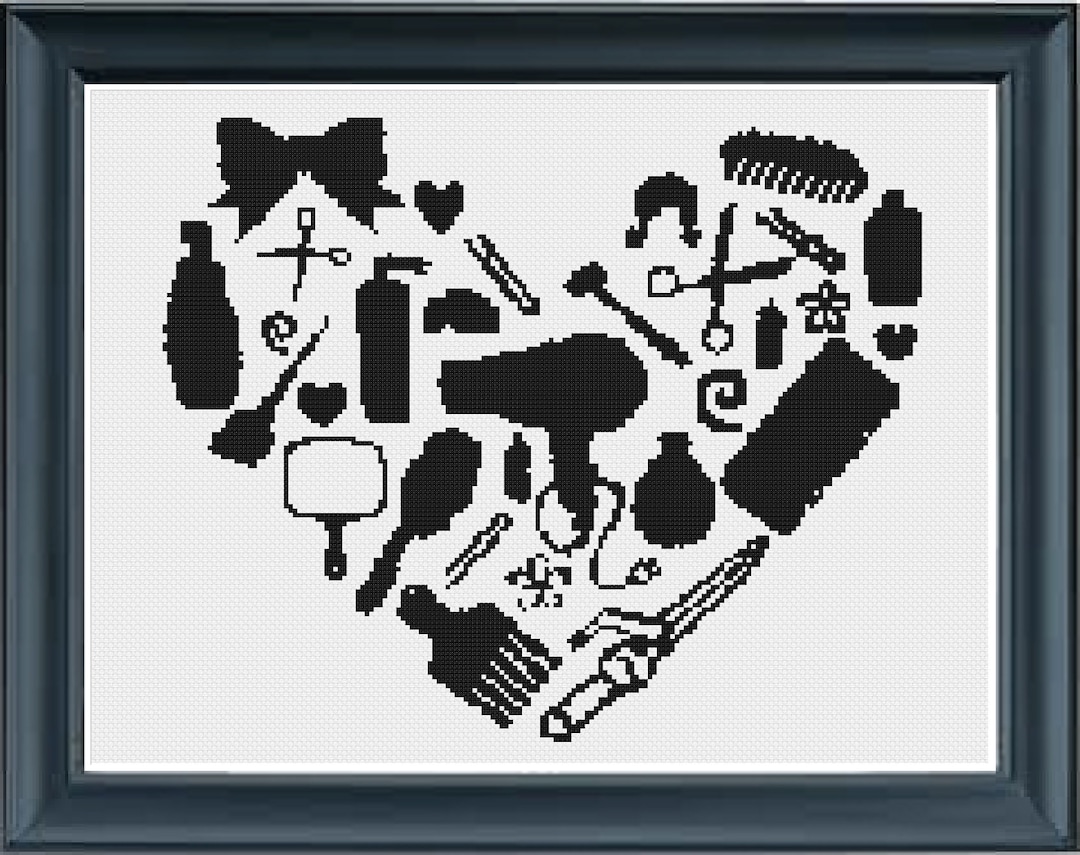 Hair Love Heart Cross Stitch Pattern / Instant Download PDF File - Etsy