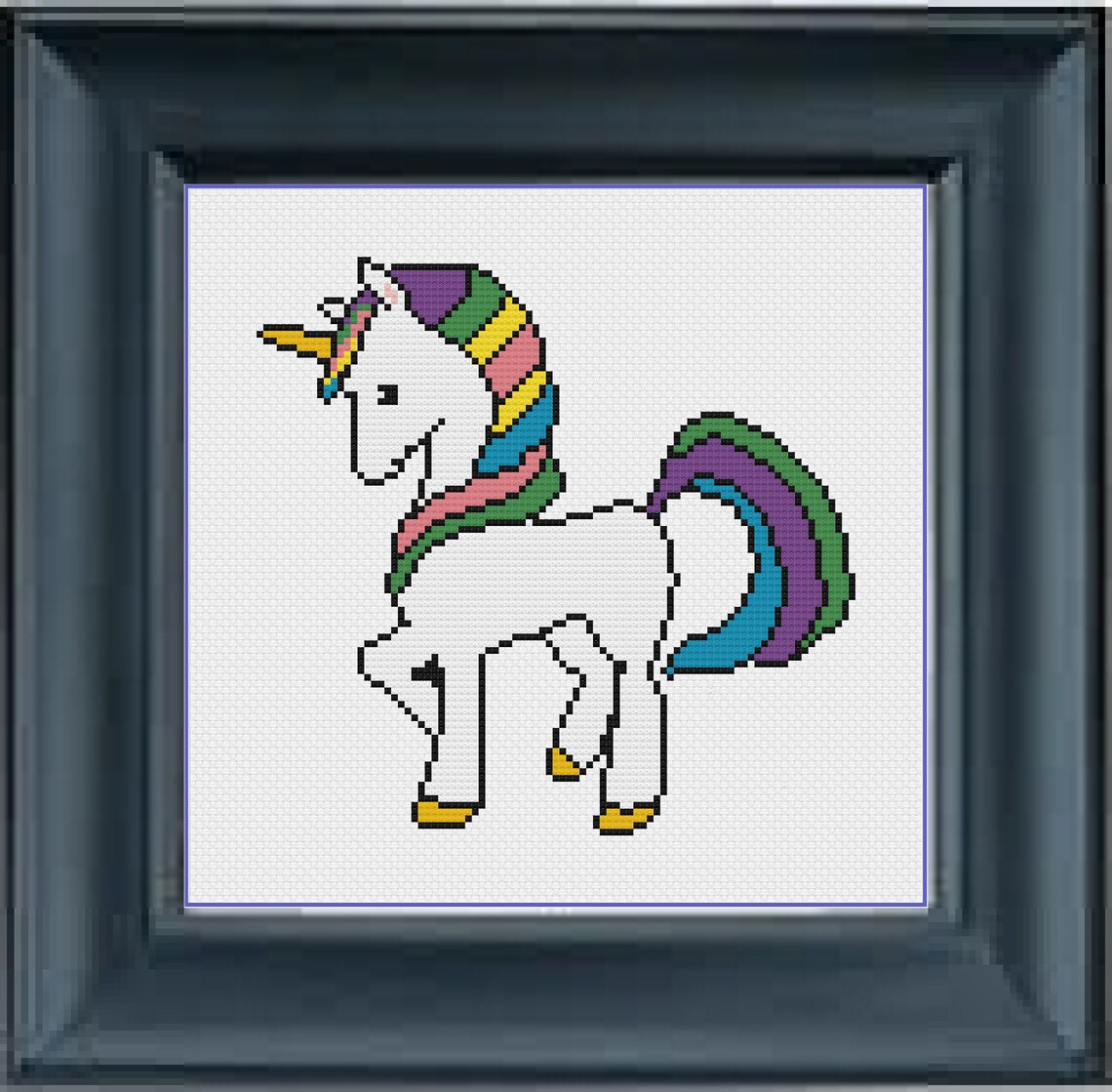 Unicorn Cross Stitch Pattern / Instant Download PDF Pattern / Colourful ...