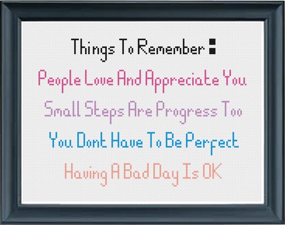 Quote Cross Stitch Pattern / Instant Download PDF File / Self | Etsy