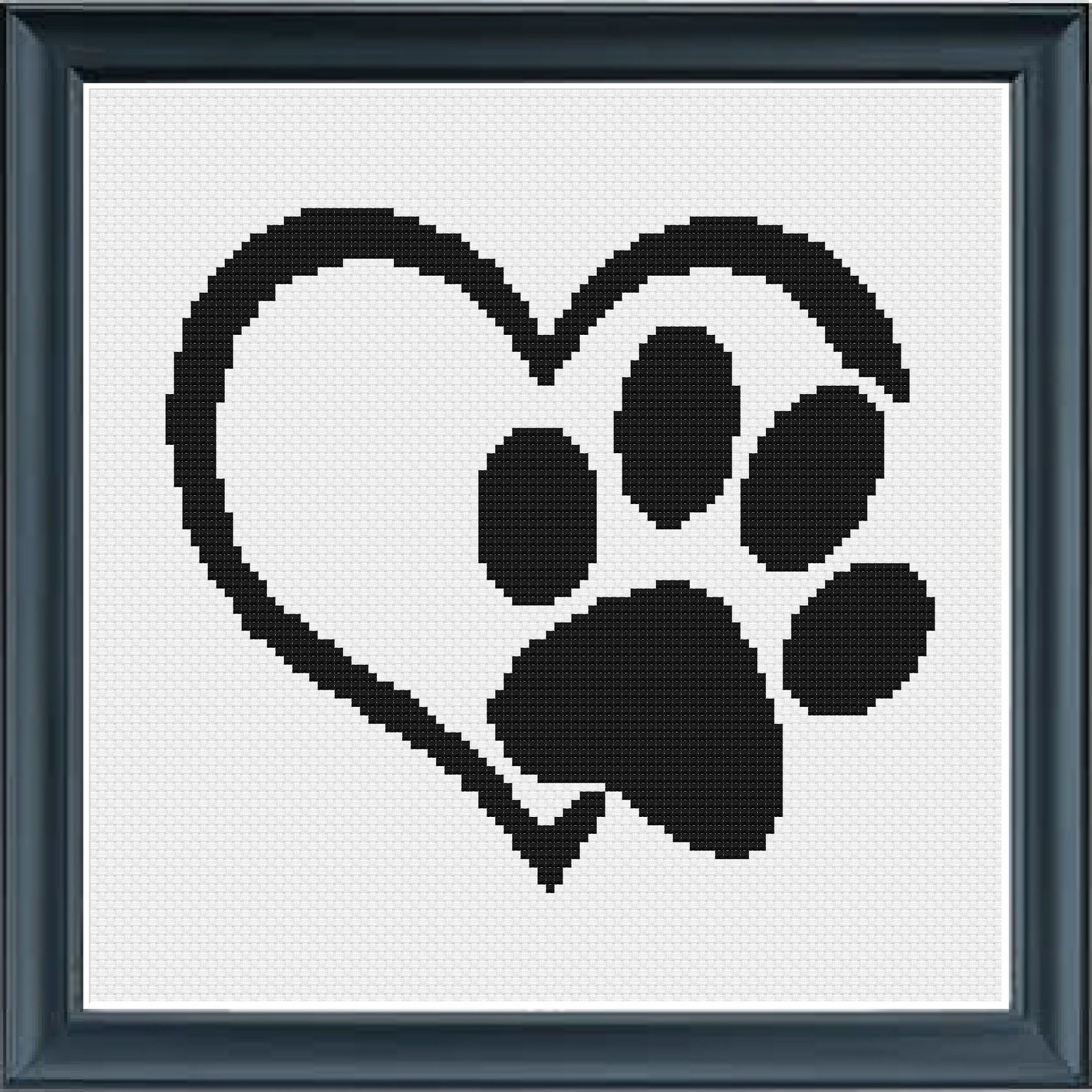 Heart Paw Print Cross Stitch Pattern / Instant Download PDF File - Etsy UK