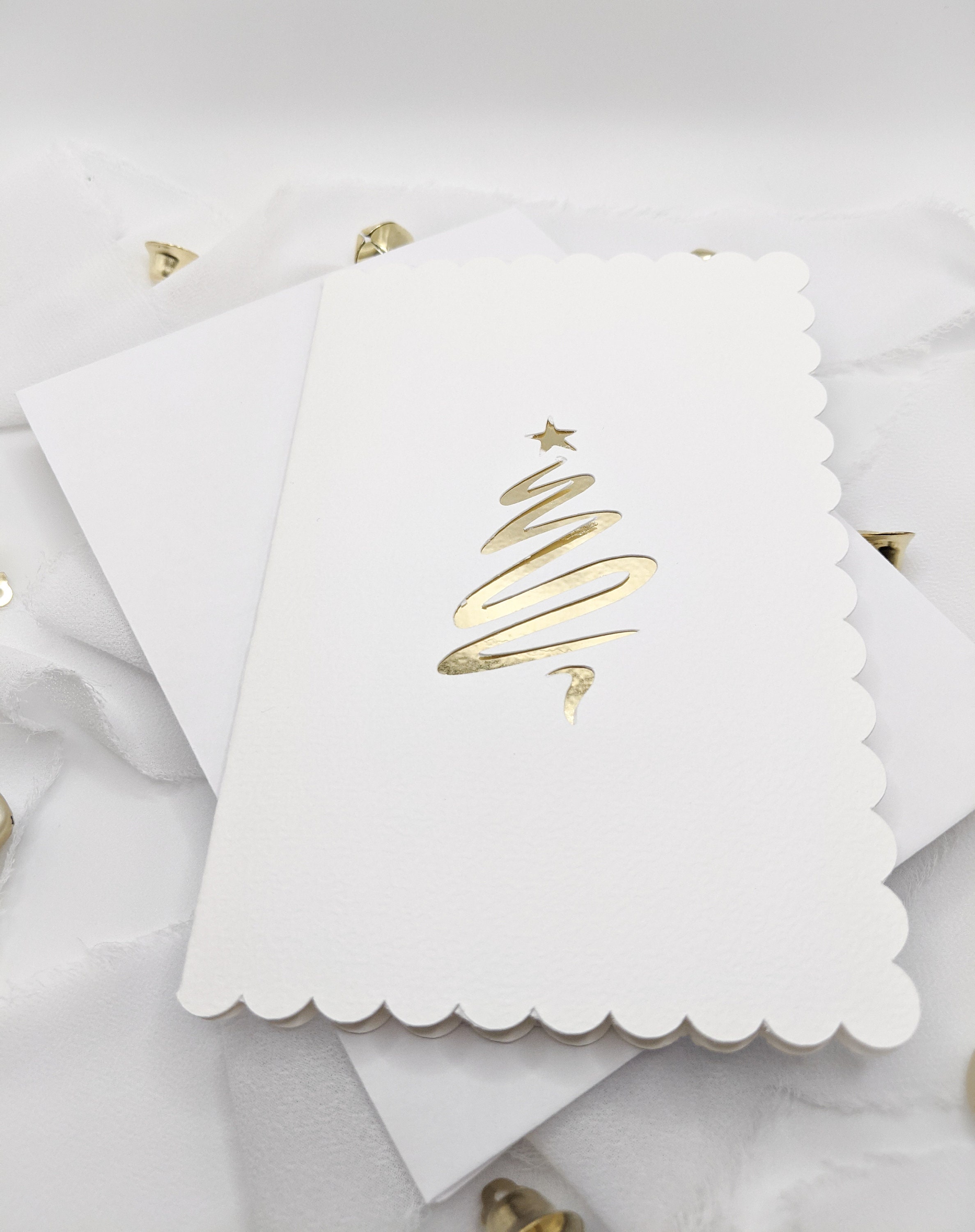 4-pack, Christmas Cards, 4x6, Gold Christmas Cards, Christmas Foil ...