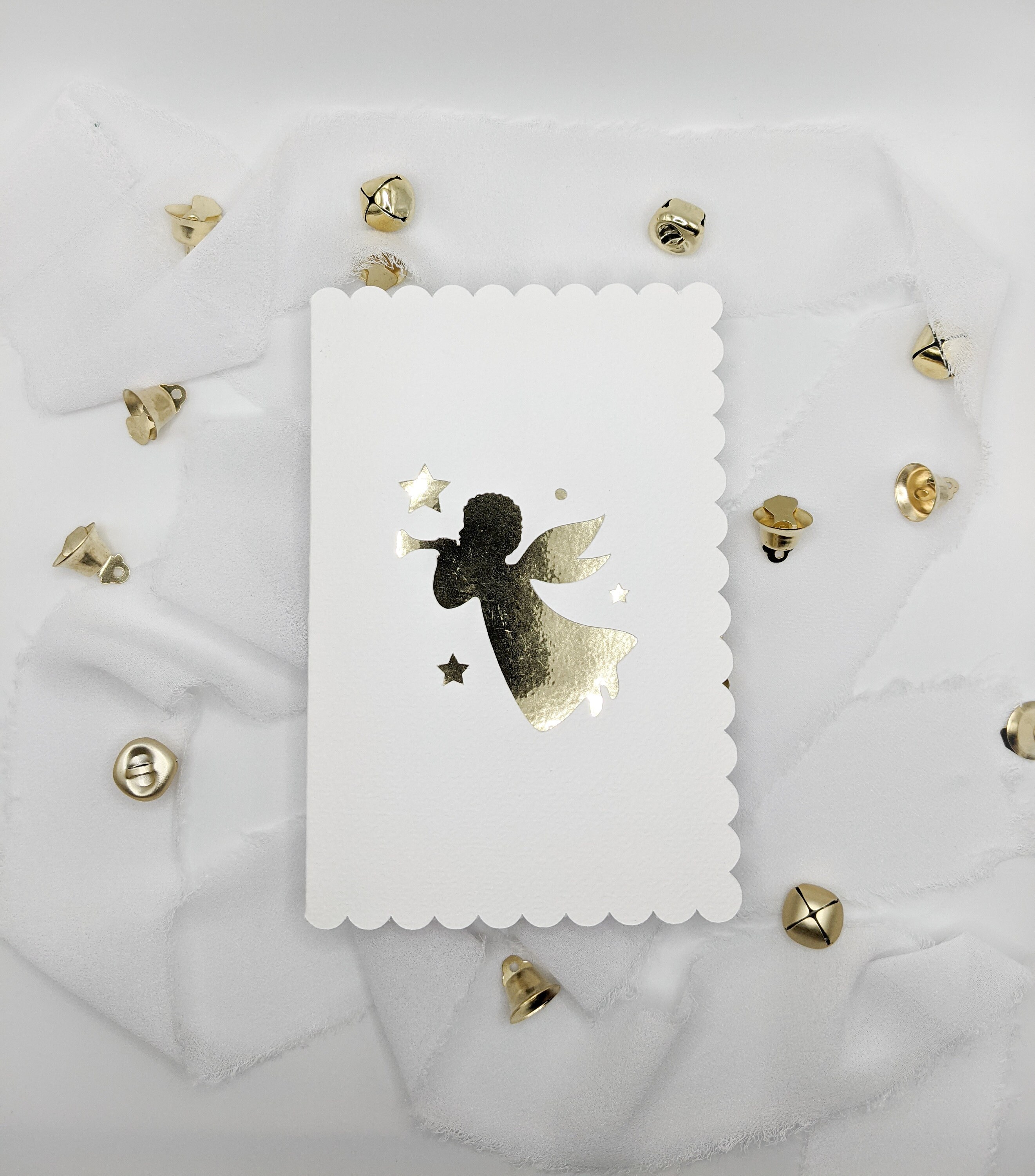 4-pack, Christmas Cards, 4x6, Gold Christmas Cards, Christmas Foil ...