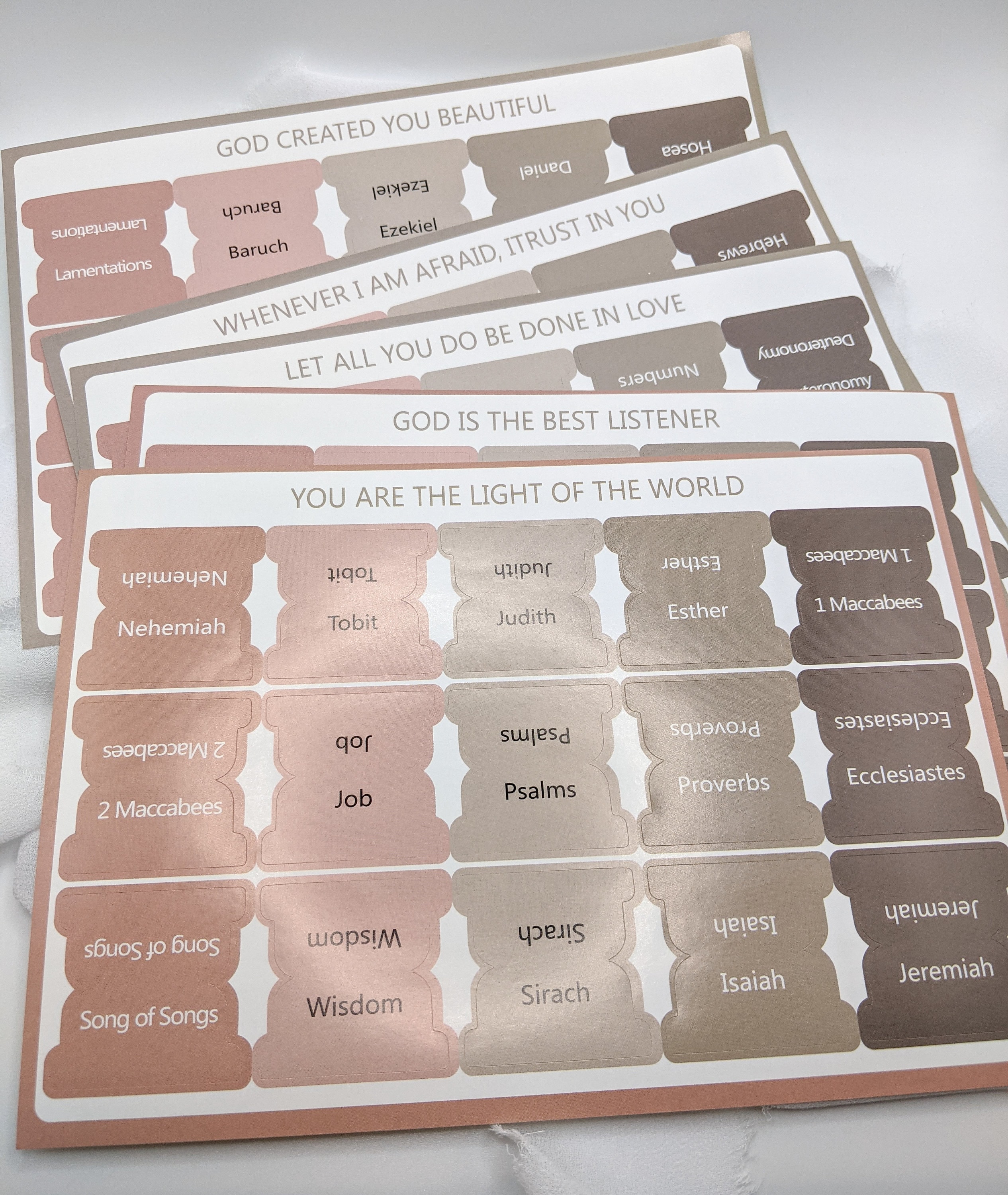 Catholic Bible Tabs: Neutral Minimalist Bible Index Stickers - Etsy