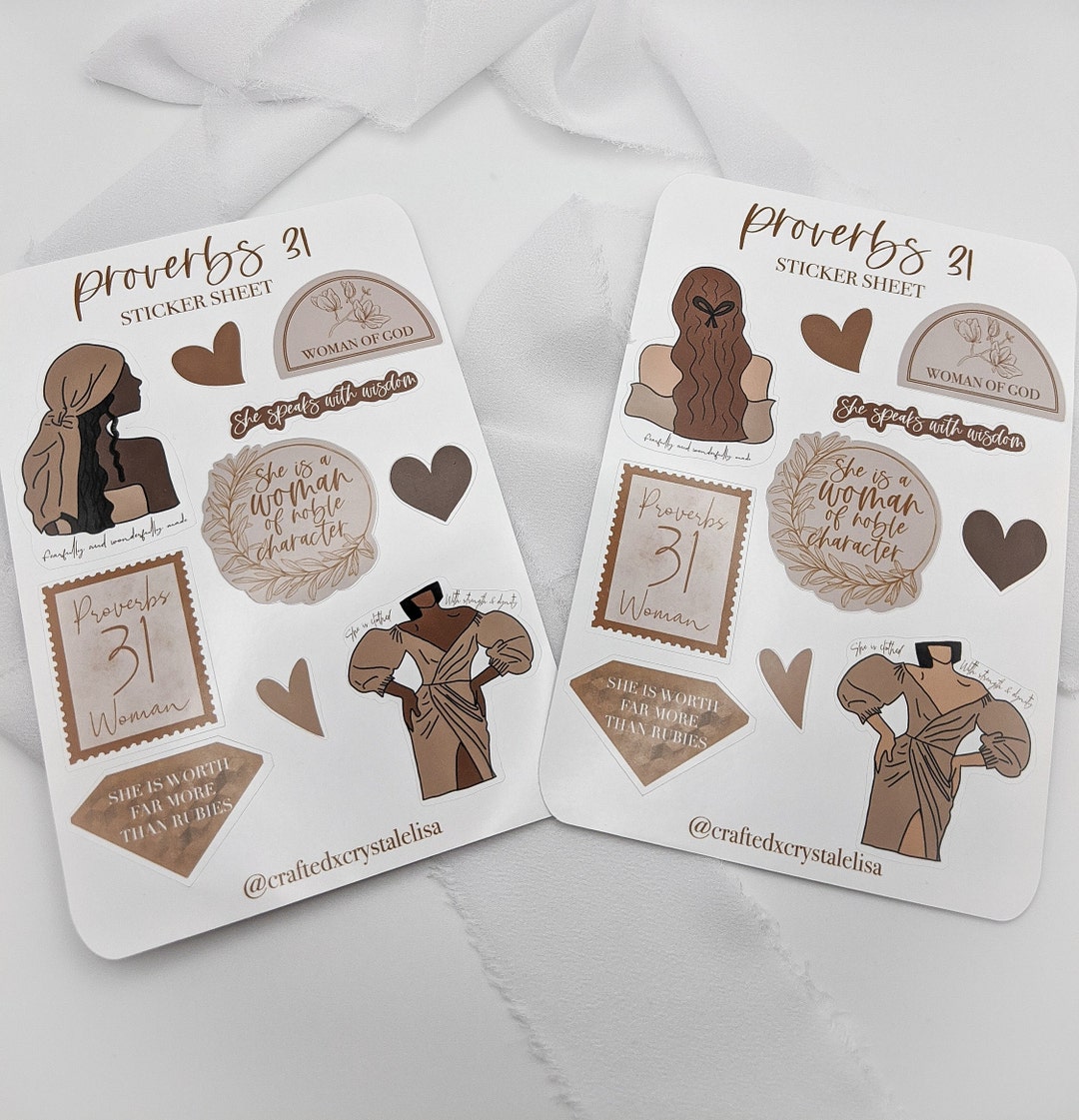 Proverbs 31 Sticker Sheet: Minimal Christian Stickers - Etsy