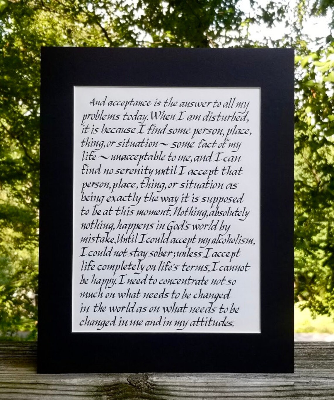Acceptance Prayer Calligraphy Print 11 X 14 - Etsy