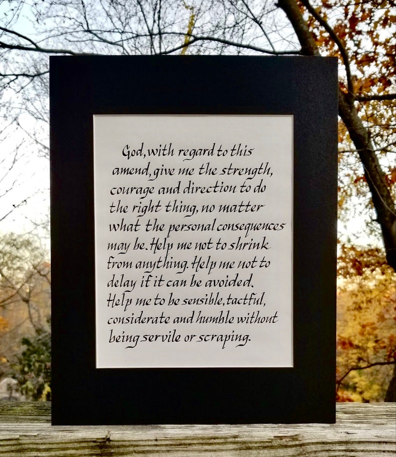 Ninth Step Prayer Calligraphy Print 11 X 14 - Etsy