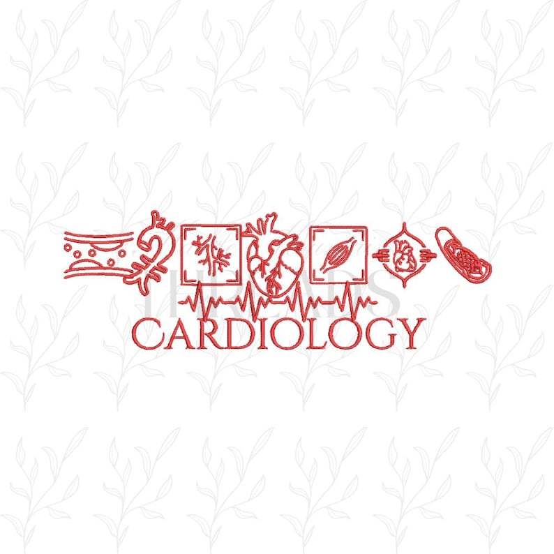 Cardiology Embroidery Design – Digital Download - Etsy
