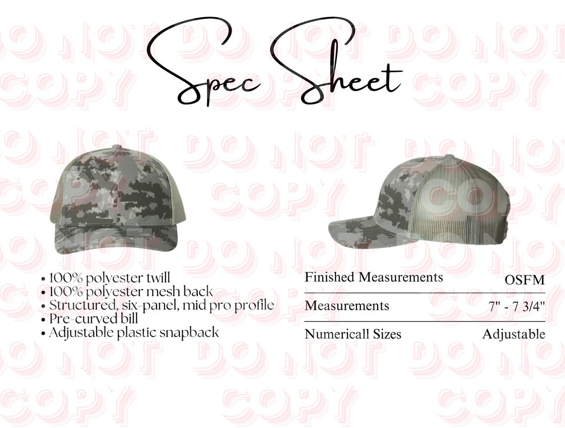 CANVA EDIT - Richardson 112P Printed Trucker Hat Color Chart ...