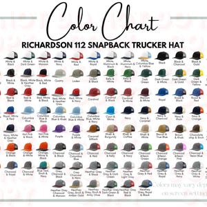 Richardson 112 Hat Color Chart: Snapback Trucker CANVA EDIT - Etsy