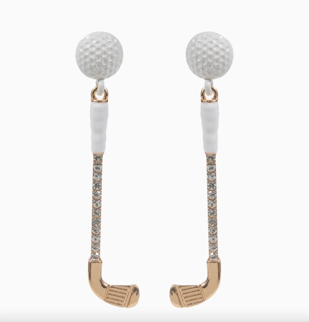 Golf Iron and Ball Glitter Enamel Post Earrings, Golf Earrings, Golf ...