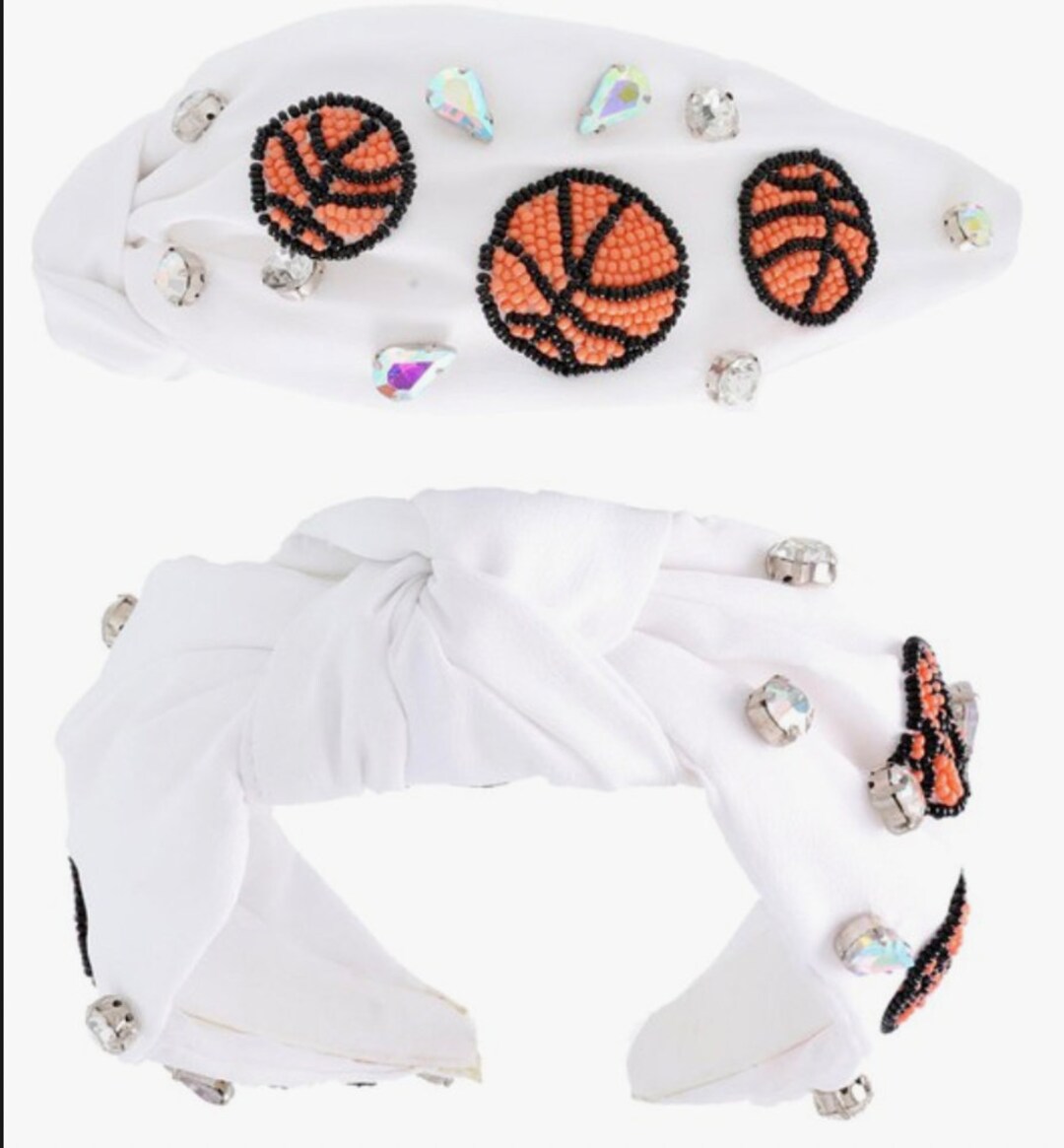 Basketball Headband, Basketball Studded Knot Headband, Basketball ...