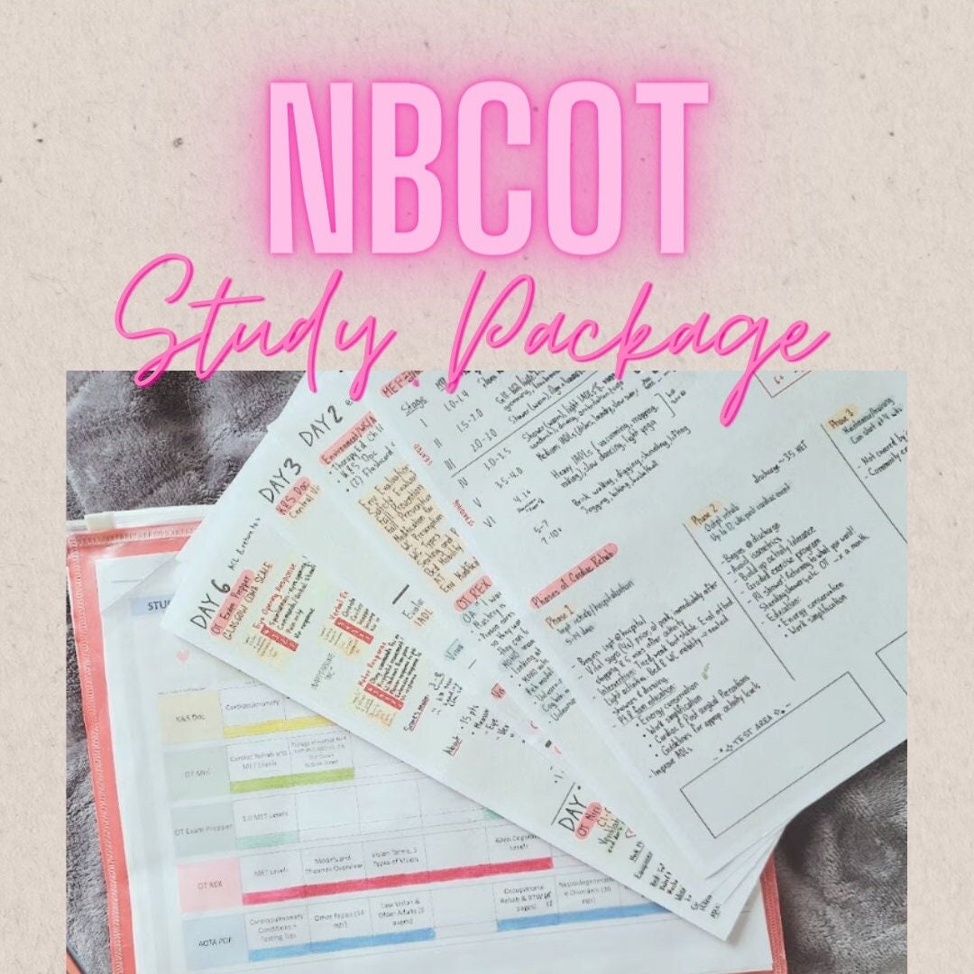NBCOT Exam - Study Package (notes, Planner, Flashcards) - Etsy