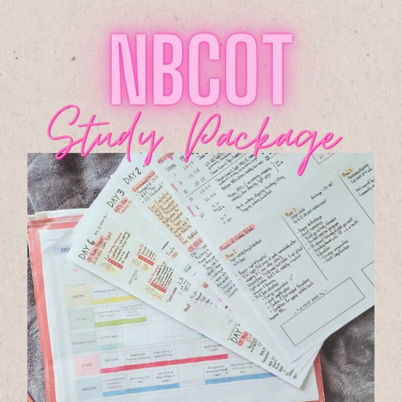 NBCOT Exam - Study Package (notes, Planner, Flashcards) - Etsy