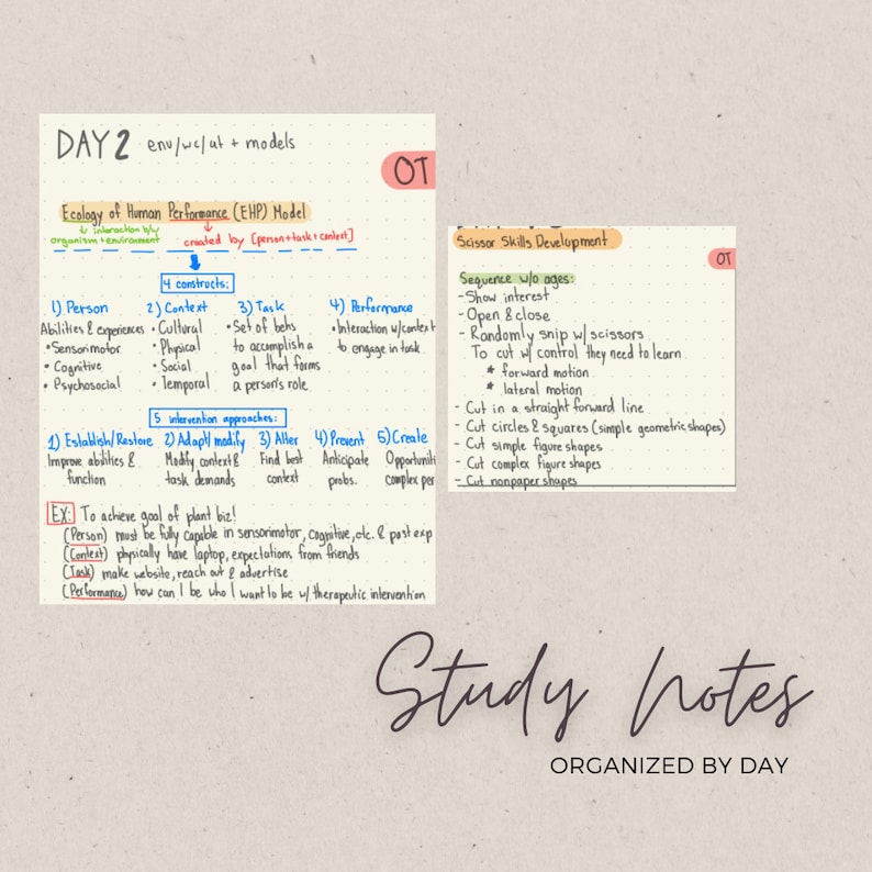 NBCOT Exam - Study Package (notes, Planner, Flashcards) OT Edition - Etsy