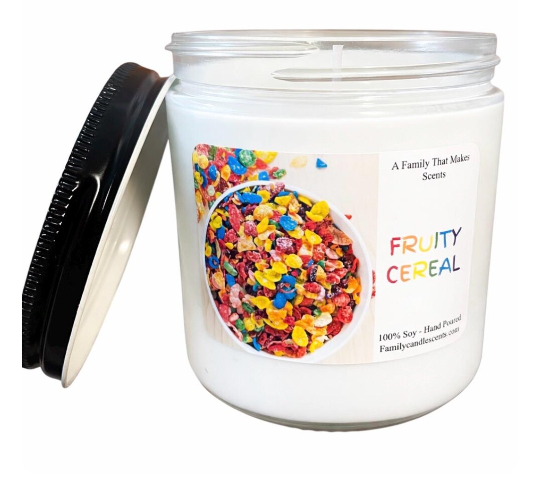 Fruity Cereal Hand-poured Natural Soy Wax Candle - 100% Natural Soy ...