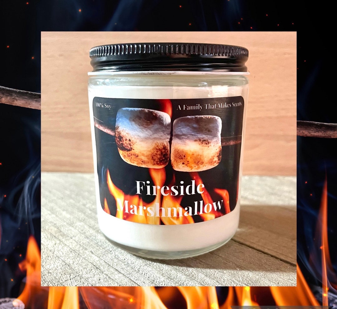 Fireside Marshmallow Hand-poured Natural Soy Wax Candle - 100% Natural ...