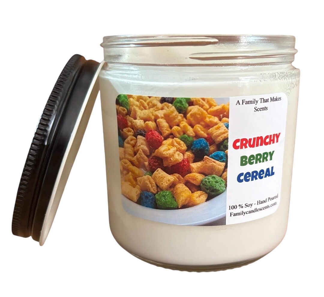 Crunchy Berry Cereal Hand-poured Natural Soy Wax Candle - 100% Natural ...