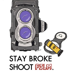 Stay Broke Shoot Film Rolleiflex Short-sleeve Unisex T-shirt Gifts for ...