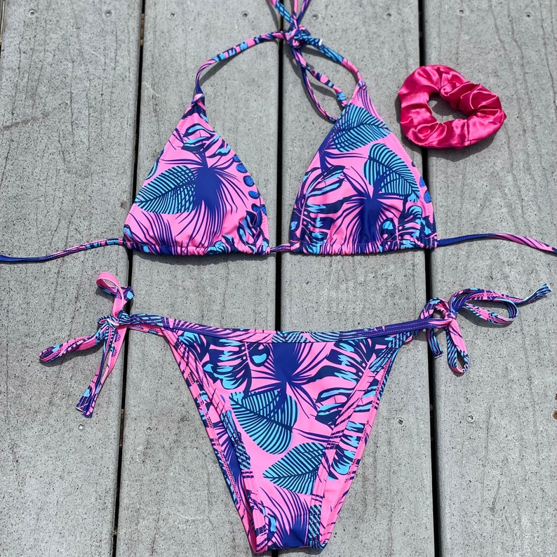 Multicolor Triangle Bikini Set - Etsy