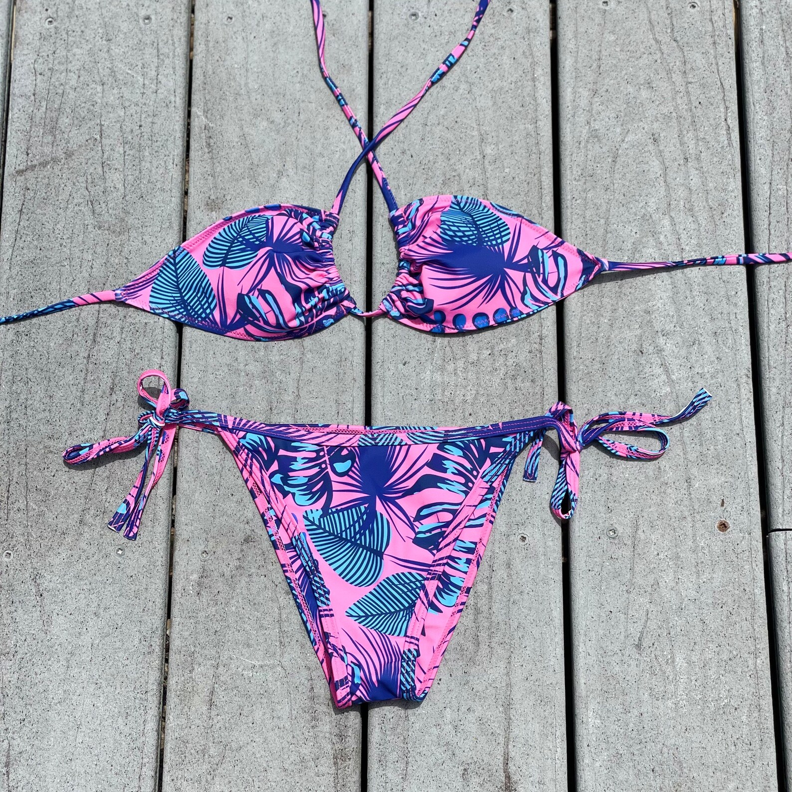 Multicolor Triangle Bikini Set - Etsy