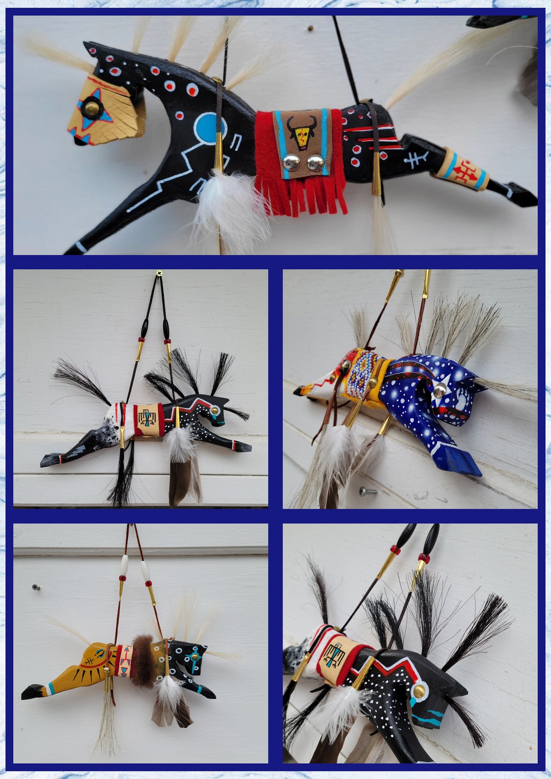 Wooden Spirit Mini Horses Proximately 11 in Long - Etsy