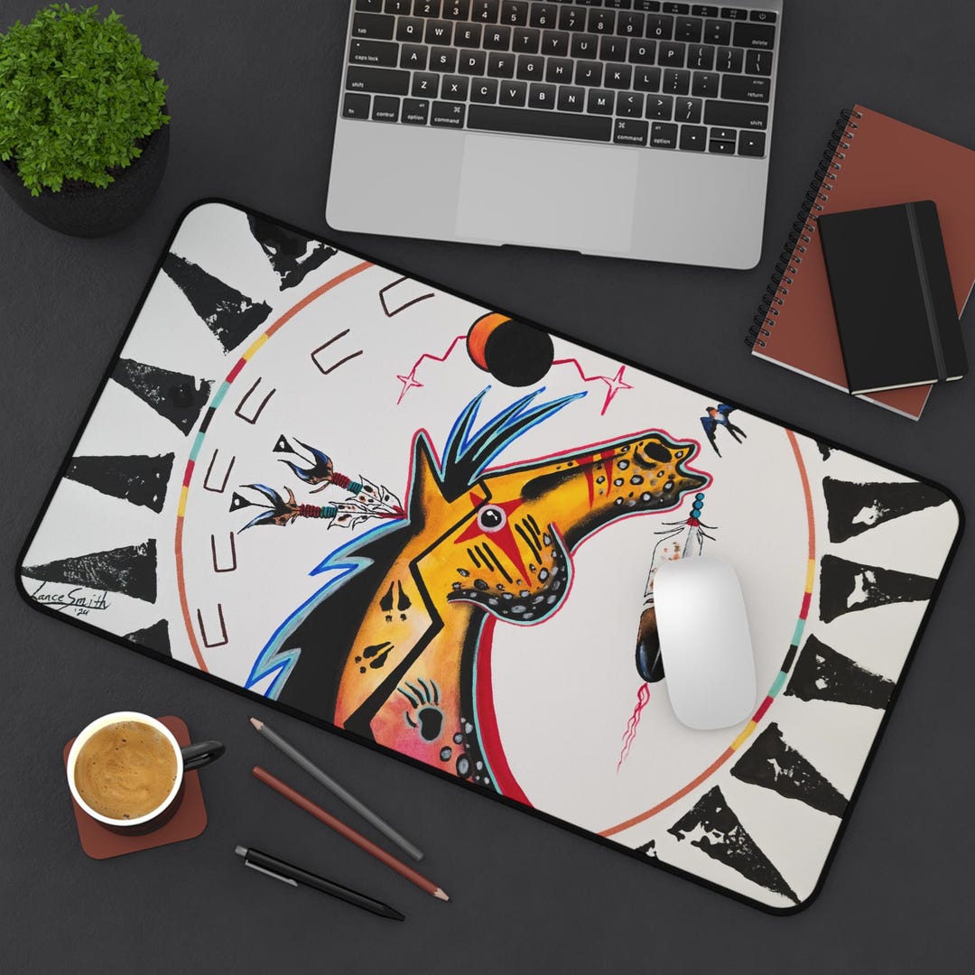Native American Art Desk Mat: Indigenous Baby Design, Home Office Decor ...
