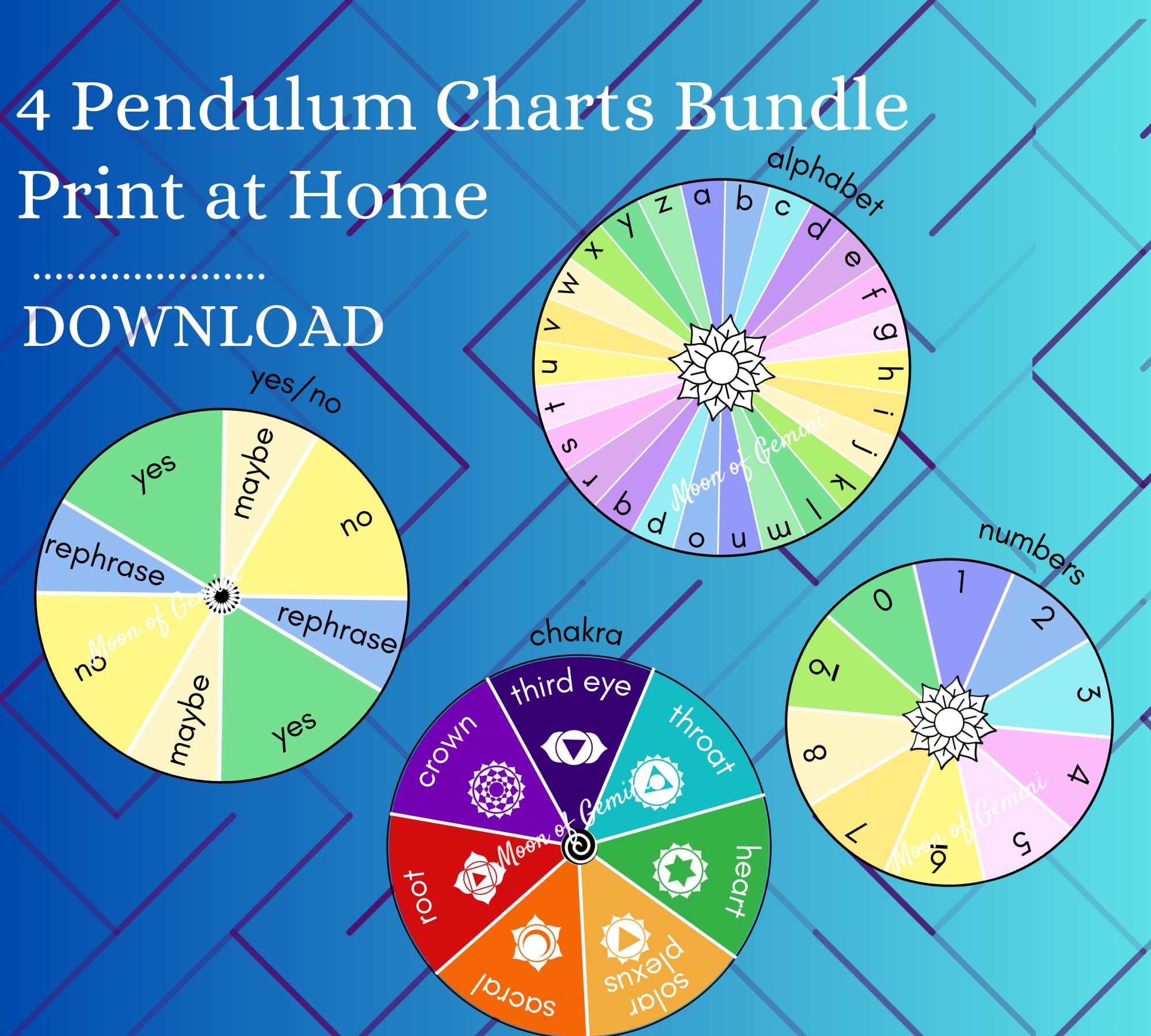 4 Pendulum Chart Bundle Digital Download Print at Home Divination - Etsy
