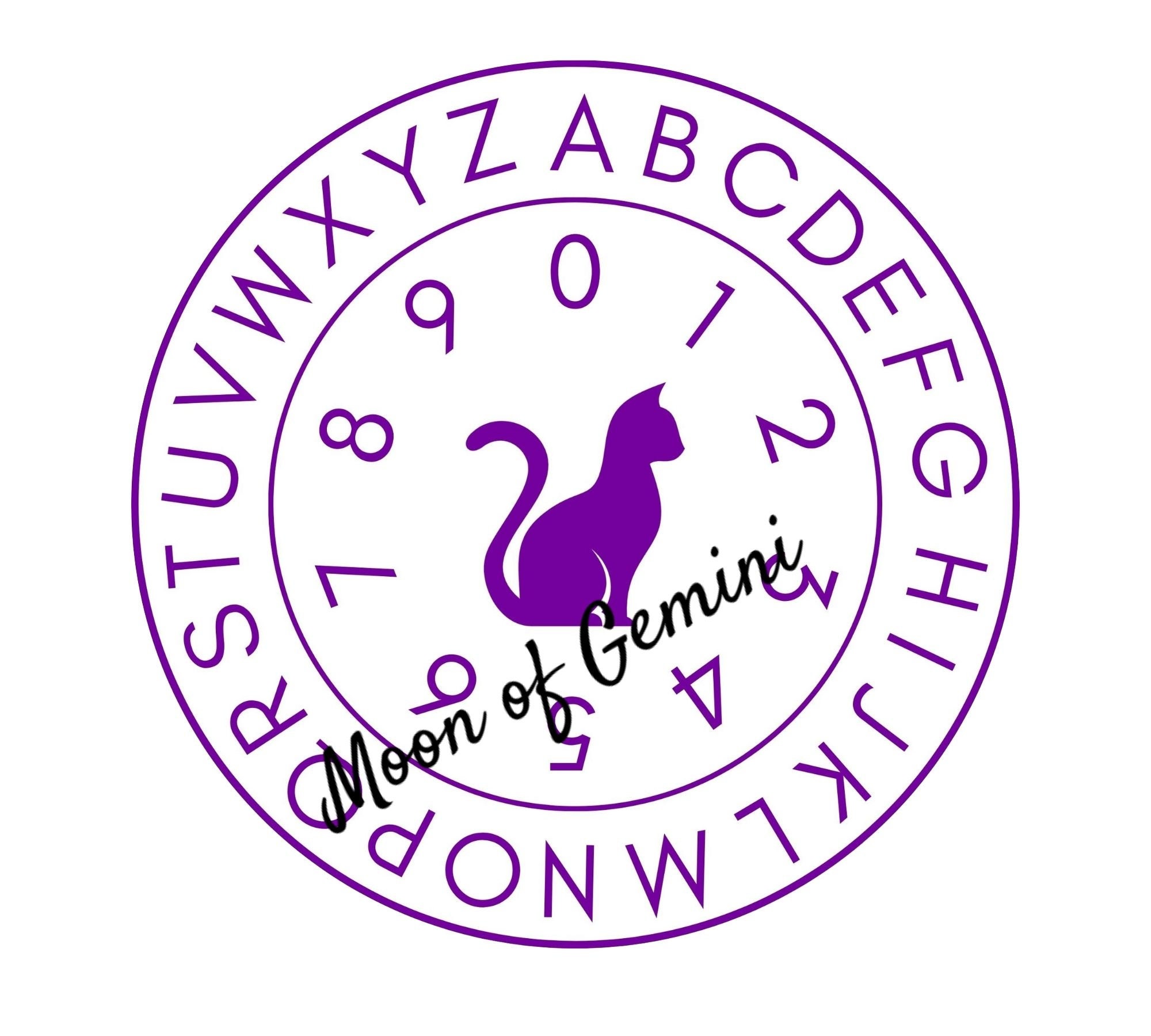 Purple Alphabet Pendulum Chart Digital Download - Etsy